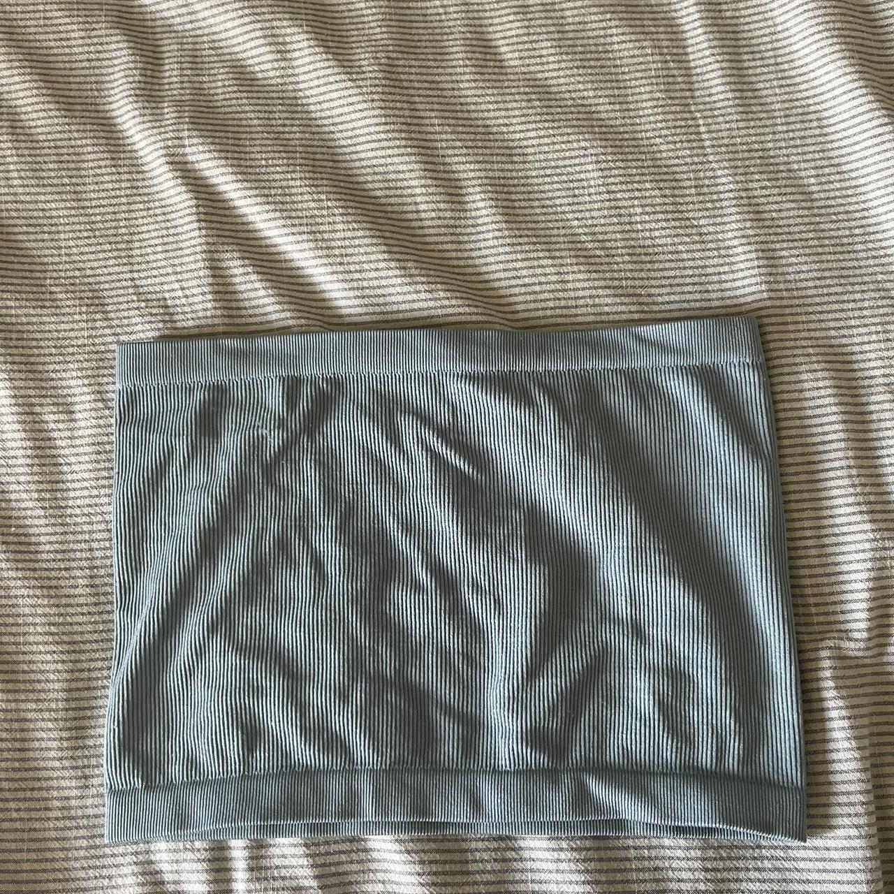 Light Blue Ribbed Tube top - super stretchy, can fit... - Depop