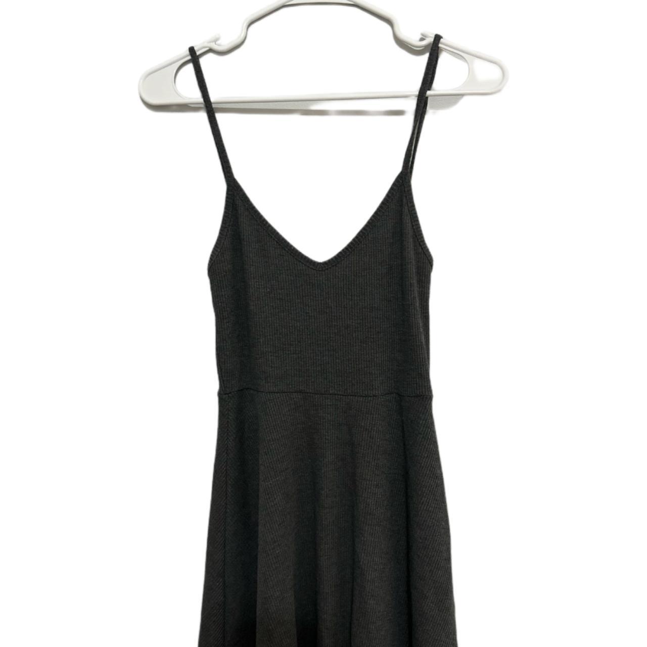 gray ribbed dress - Depop