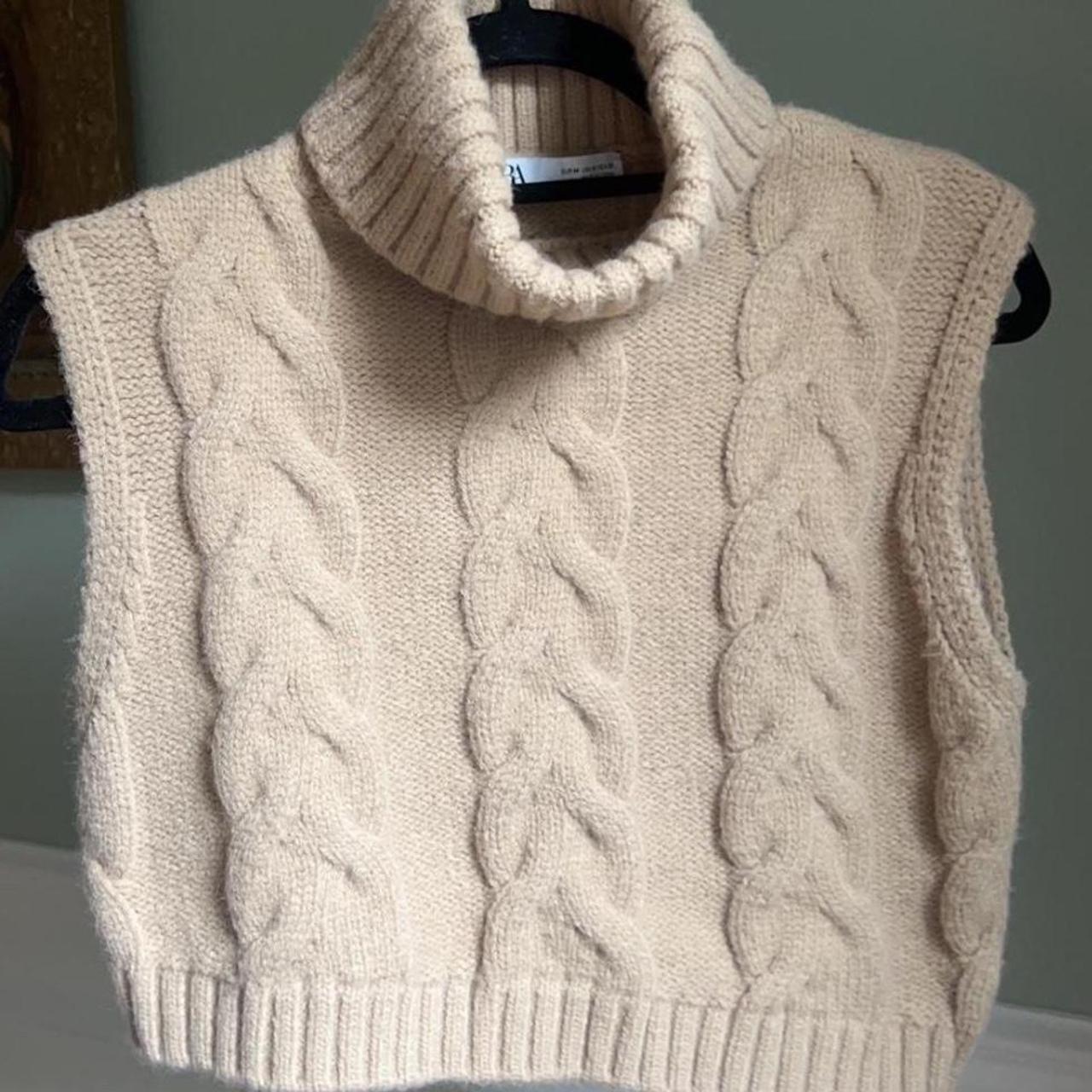 Zara turtle neck crop top in size medium perfect... - Depop