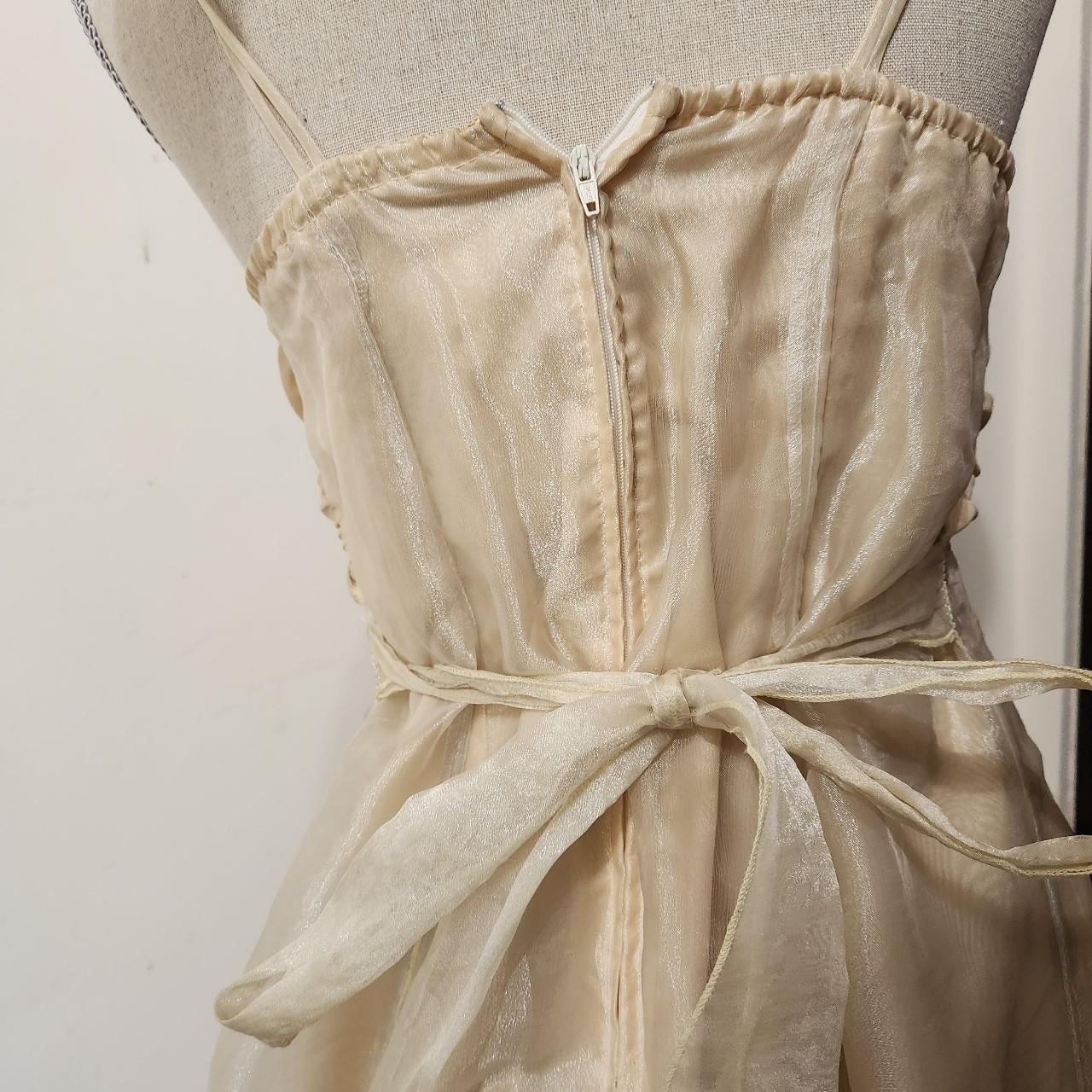 vintage chic baby inc cream colored prom dress. true... - Depop