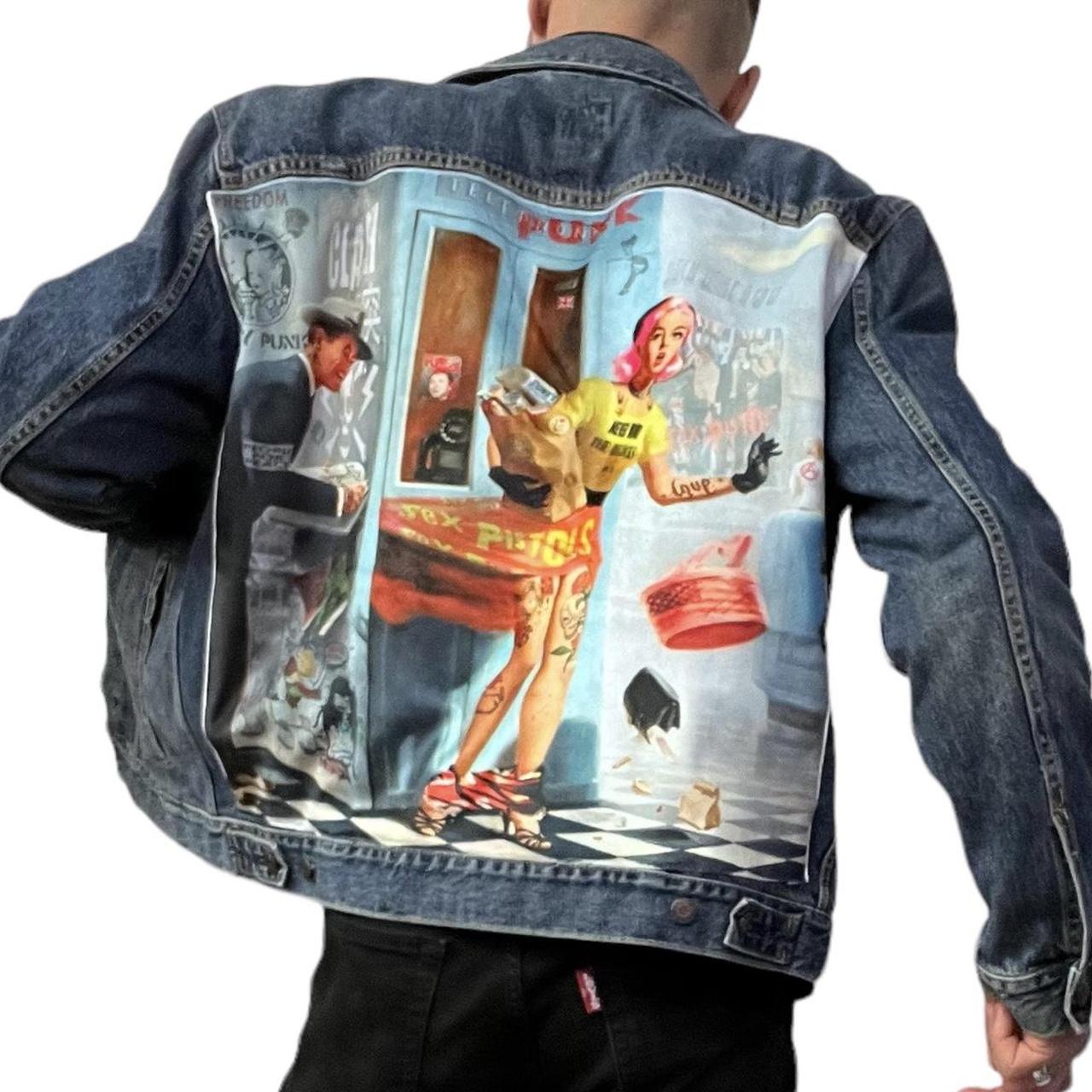 Re Worked Denim Jacket Sex Pistols Pop Art Depop