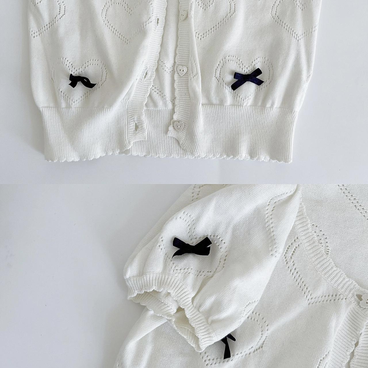 ୨୧ gyaru heart cropped cardigan ୨୧ labeled jp 38... - Depop