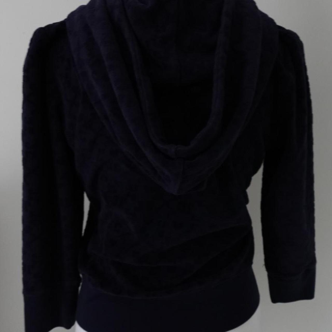 vintage Navy blue Juicy Couture velour zip up hoodie... - Depop