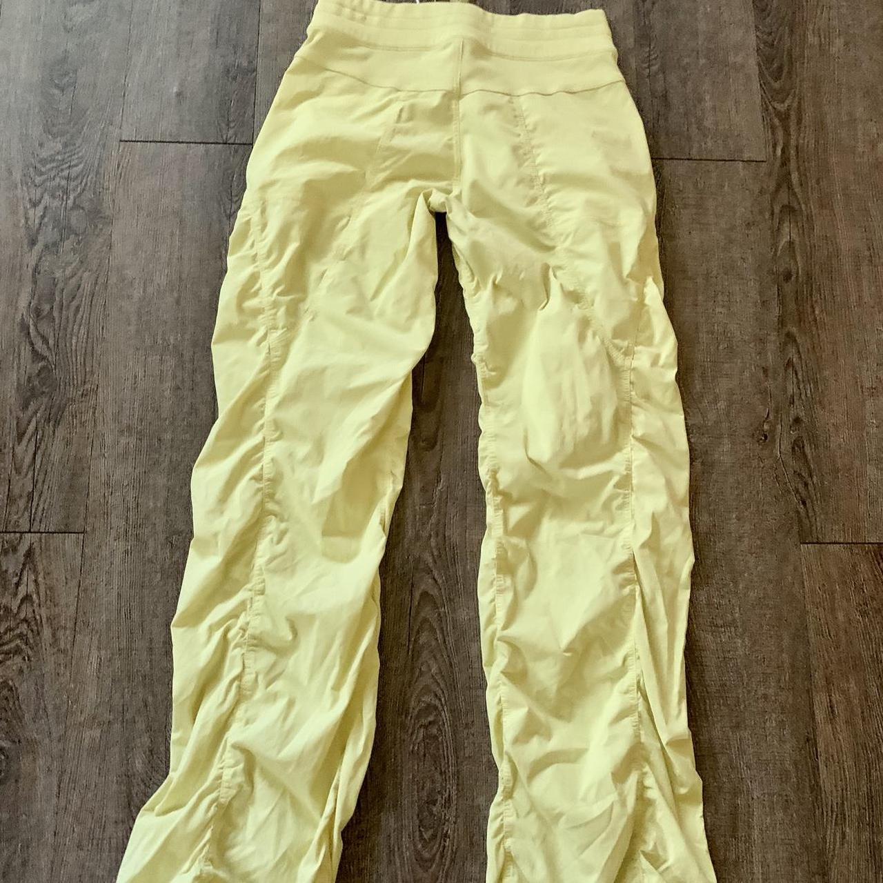Yellow Lululemon studio dance pants #lululemon #yellow | Depop