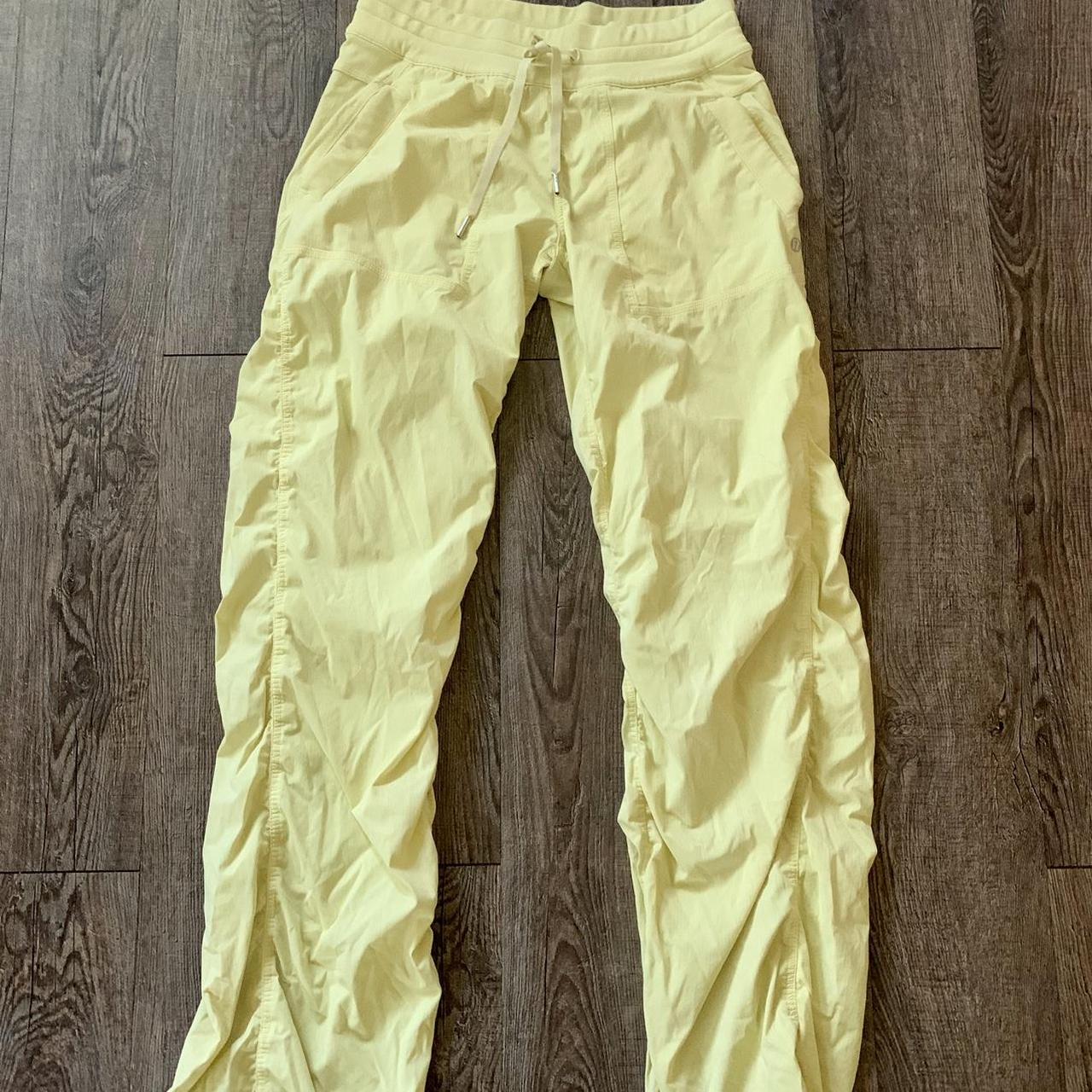 Yellow Lululemon studio dance pants #lululemon #yellow | Depop