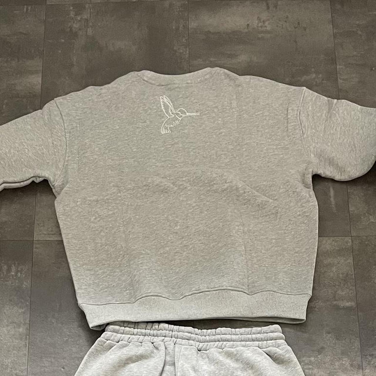 Imargo sweatshirt Grey with white embroidered logos... - Depop