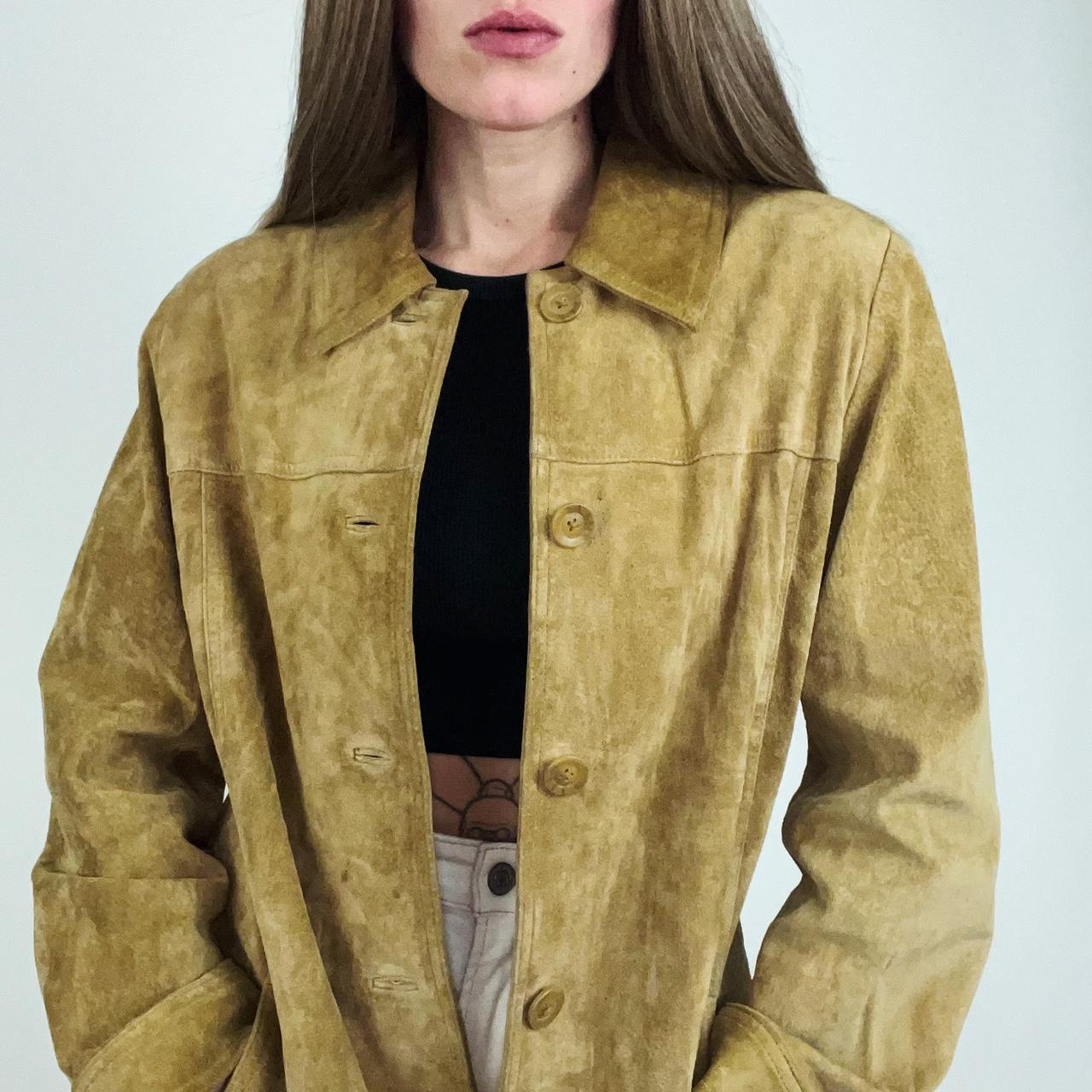 Vintage Genuine Suede Button-Front Jacket Vintage... - Depop