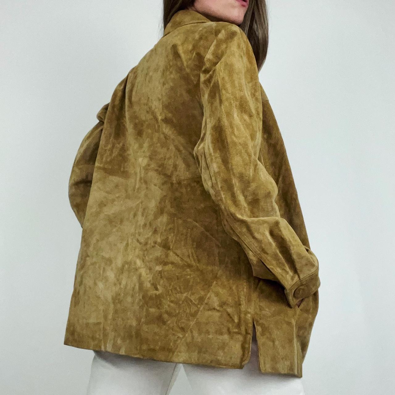 Vintage Genuine Suede Button-Front Jacket Vintage... - Depop