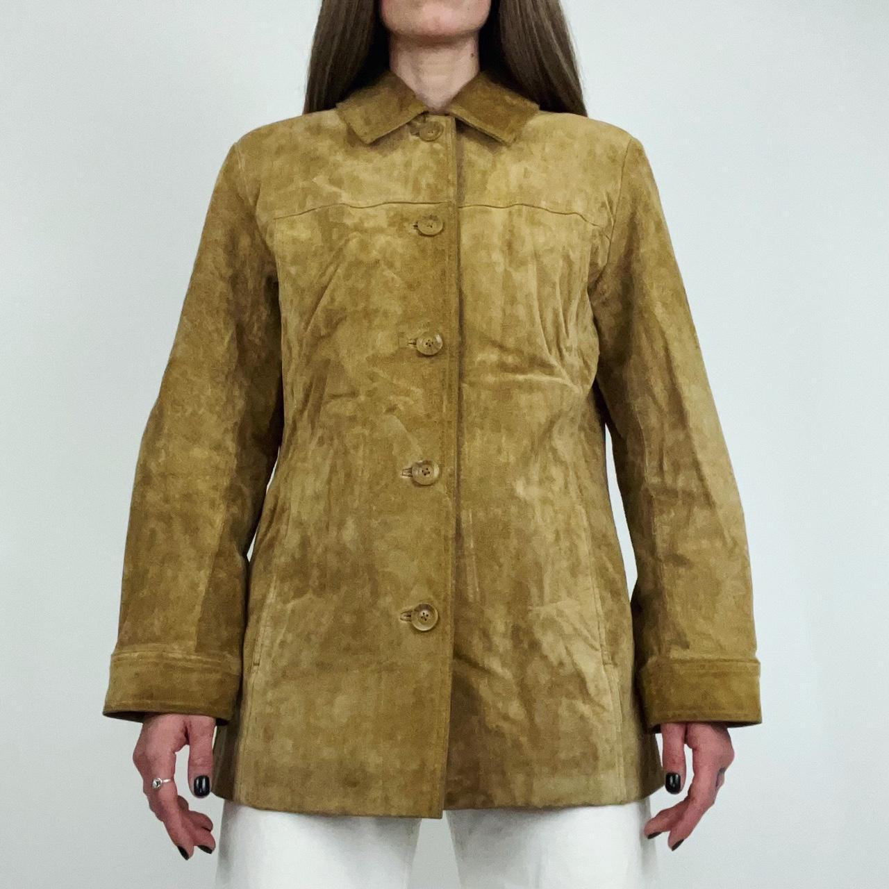 Vintage Genuine Suede Button-Front Jacket Vintage... - Depop