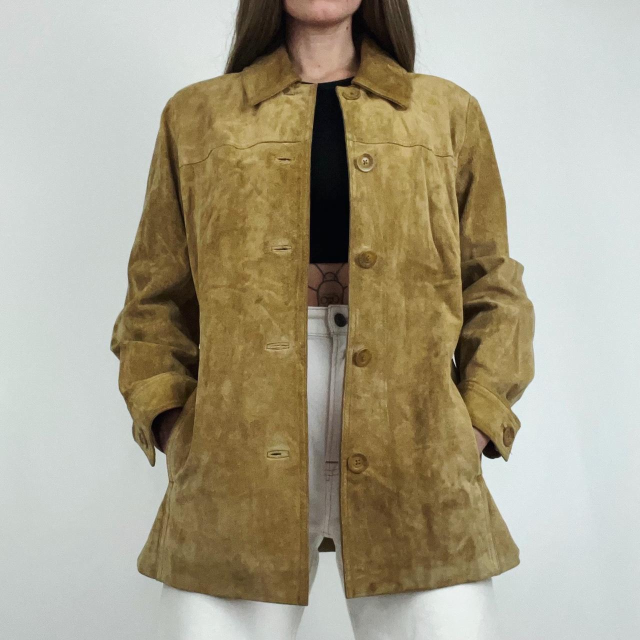 Vintage Genuine Suede Button-Front Jacket Vintage... - Depop