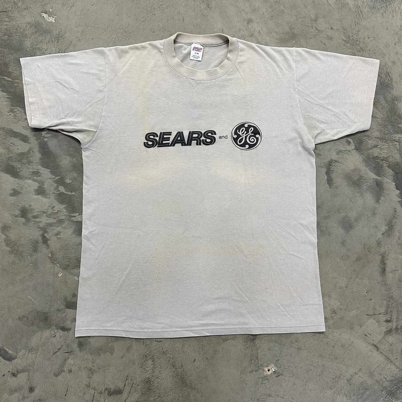 Sears Men's Tan and Black T-shirt | Depop