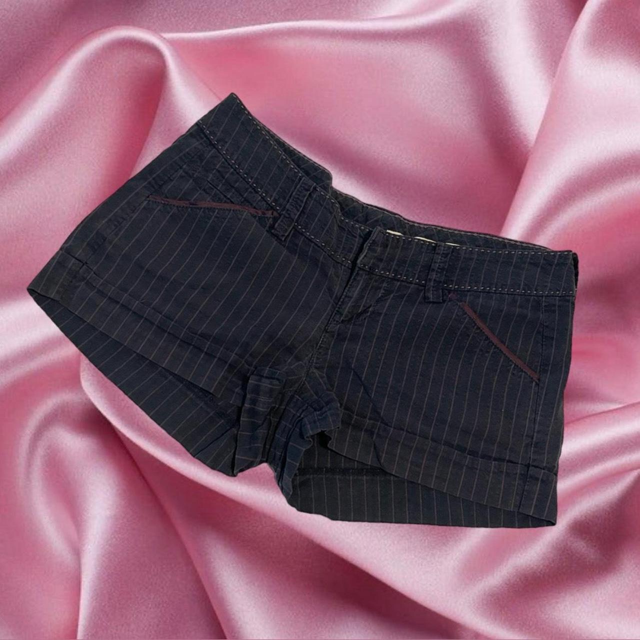 DKNY Jeans y2k pinstripe shorts. Fake back pockets.... | Depop