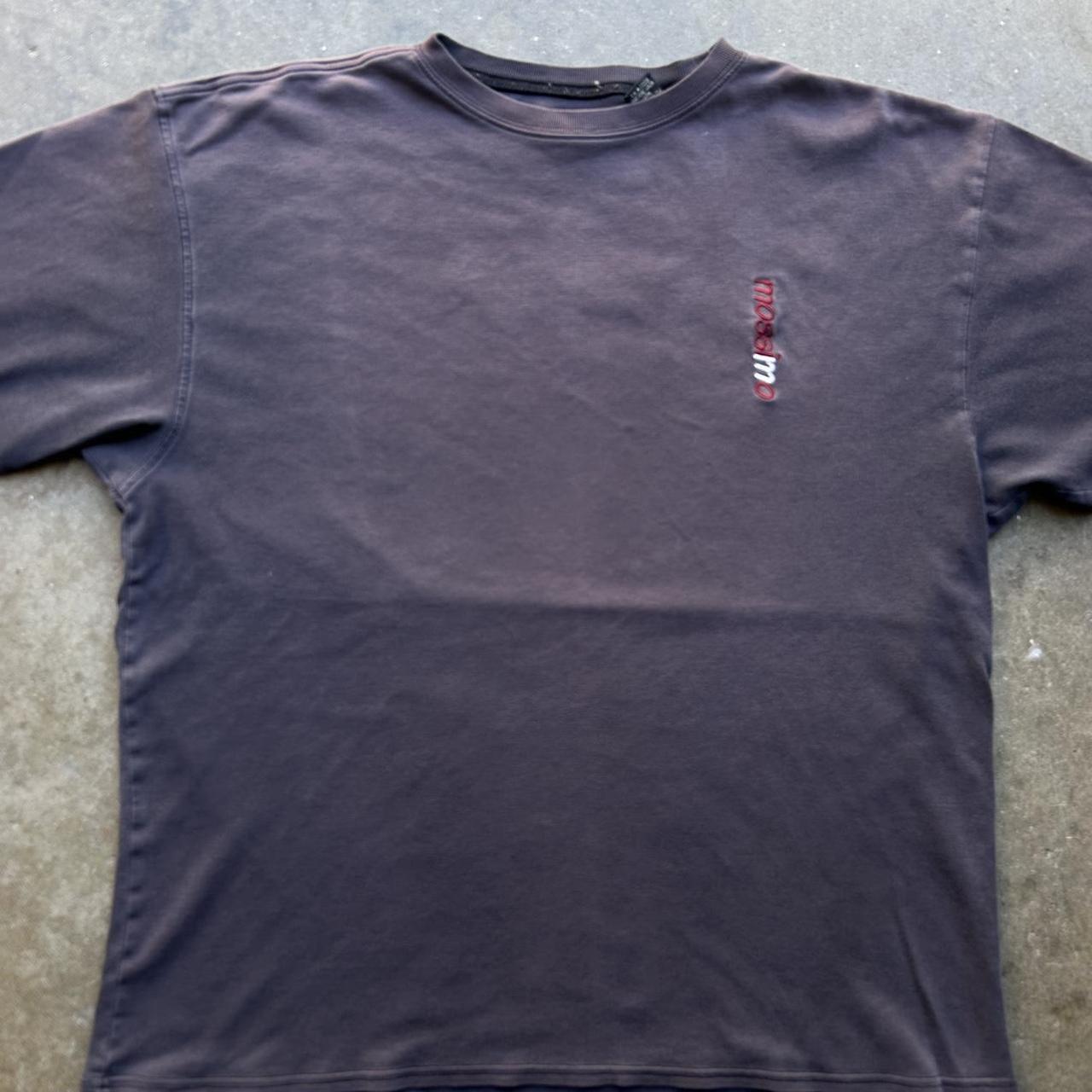 Vintage 90s Mossimo embroidered logo t shirt faded... - Depop