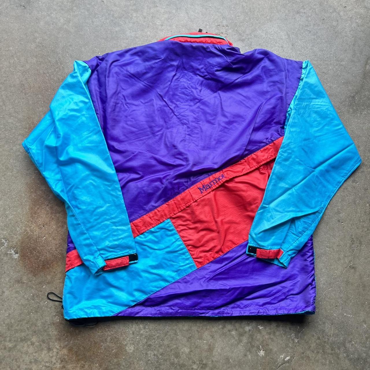 Vintage 80s Marmot colorblock nylon jacket Size XL... - Depop