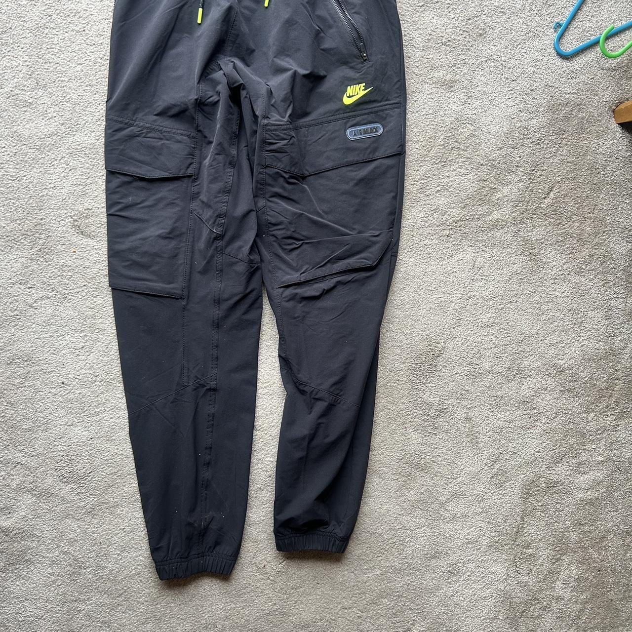 Nike airmax black woven cargo pants - Depop