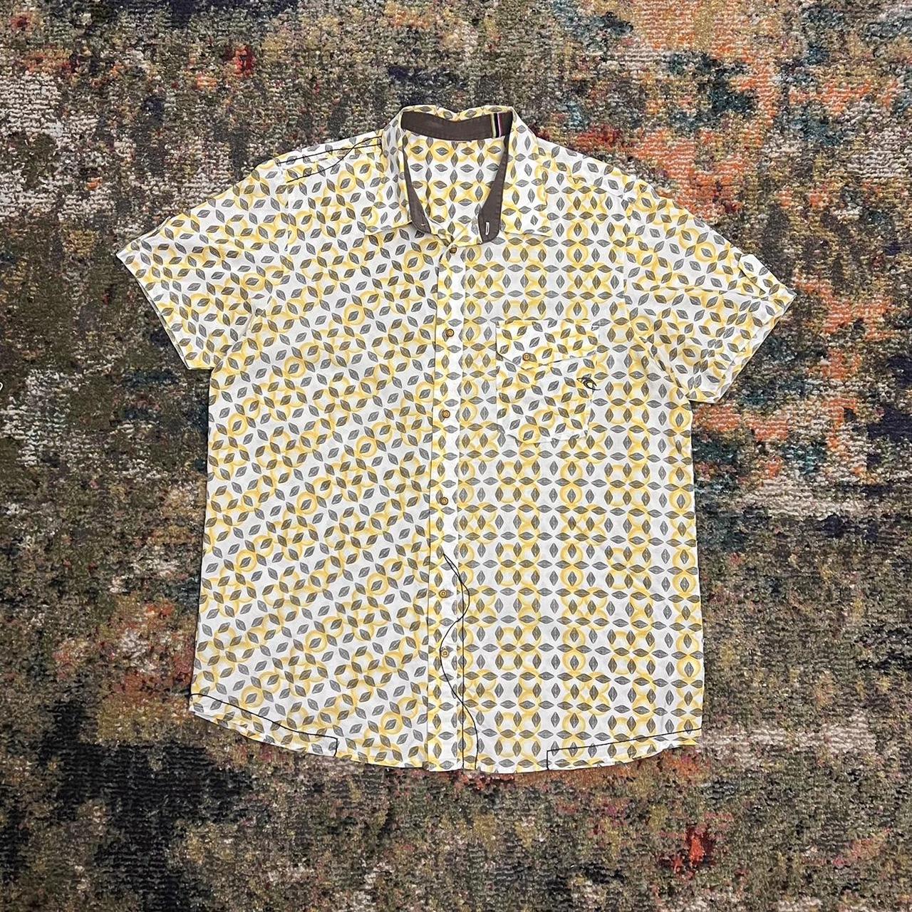 Rip Curl Men's Yellow and Orange Shirt | Depop