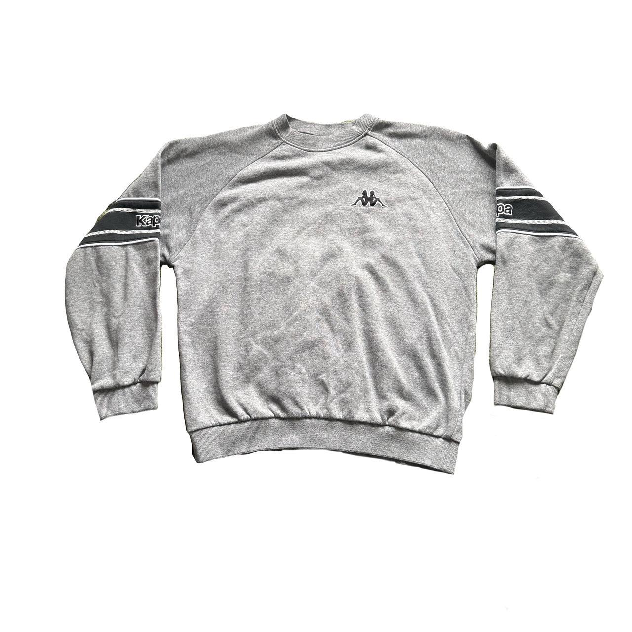 Grey and black vintage Kappa sweatshirt In great... - Depop