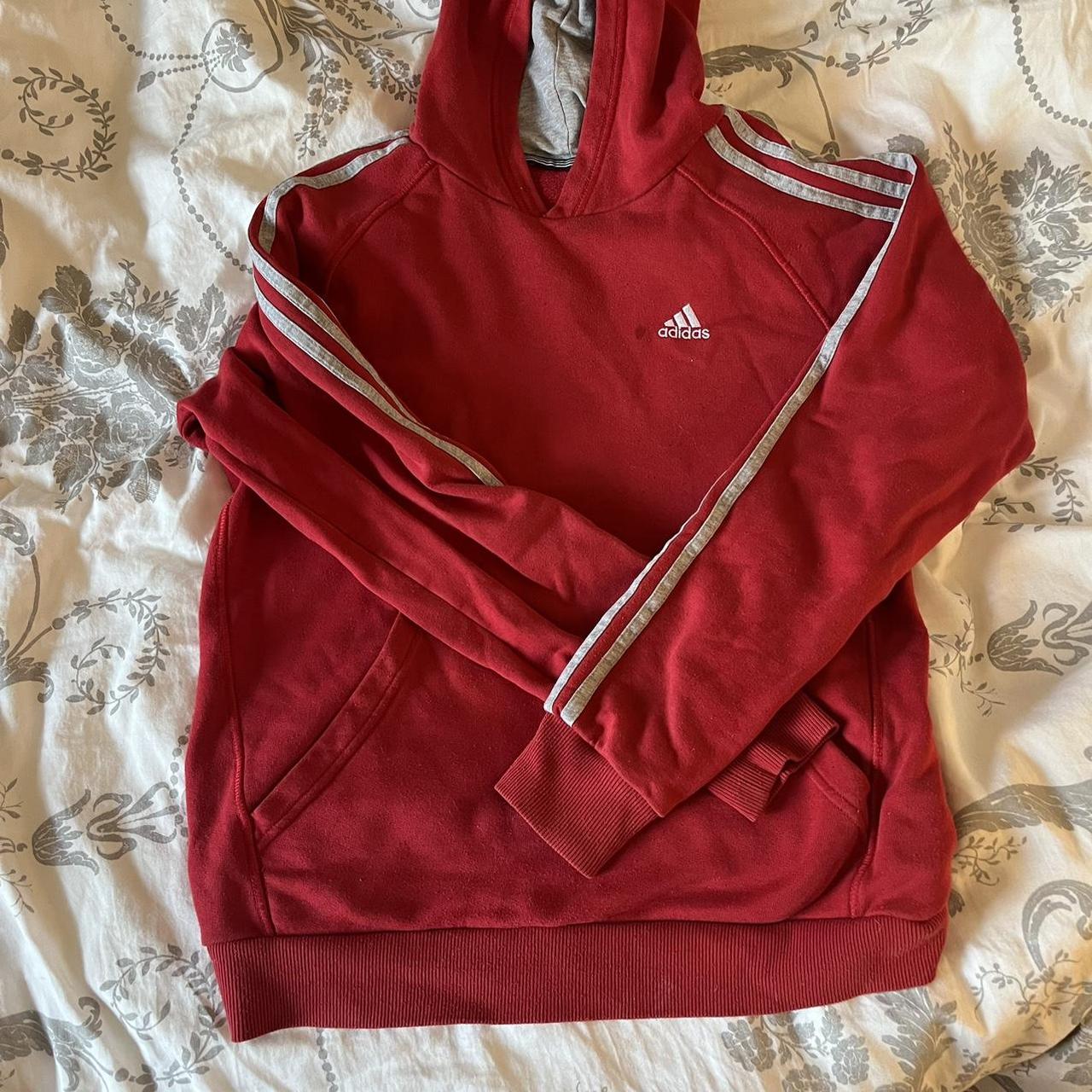 Red adidas jumper, size 6. Too small for me bc I am... - Depop