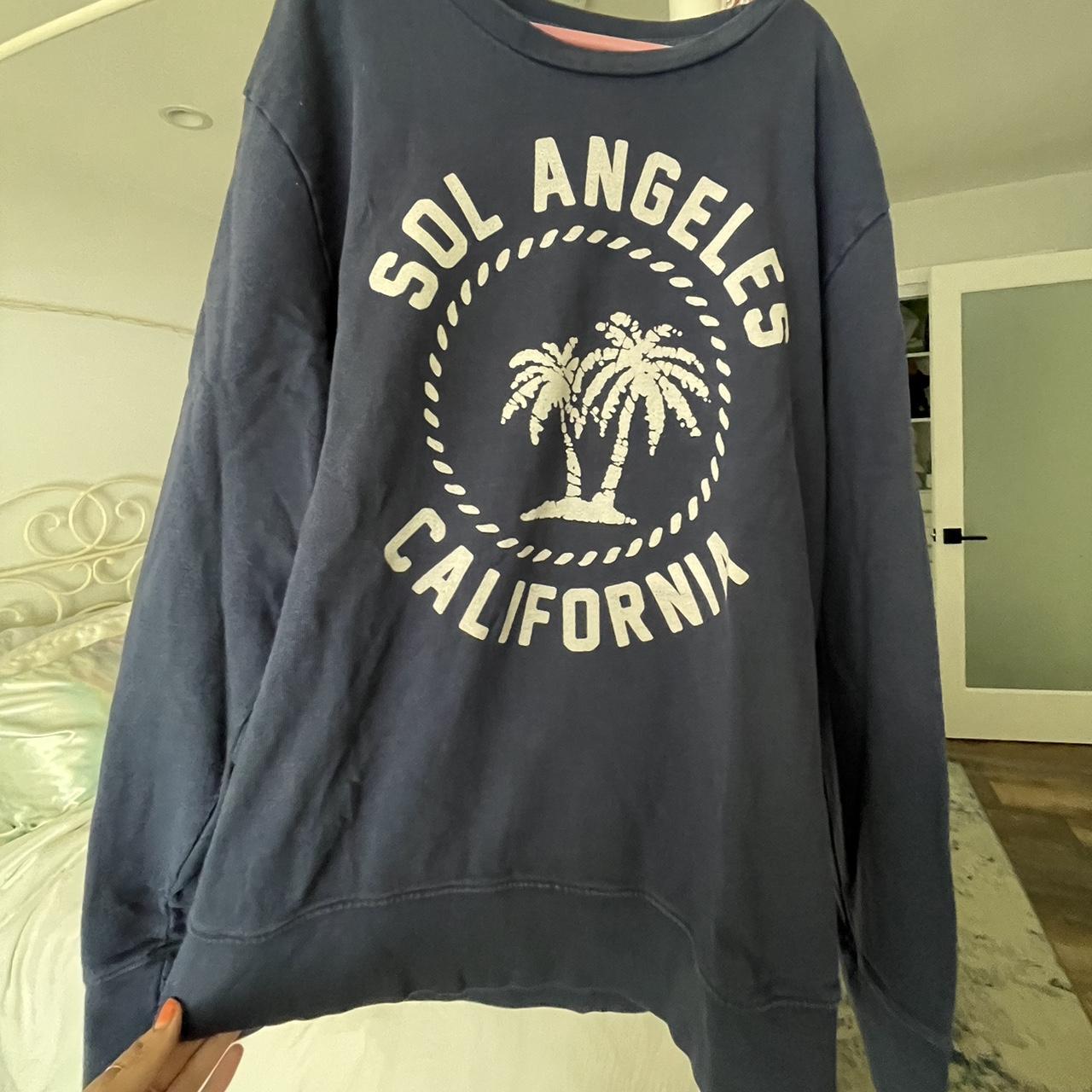 Sol Angeles navy blue palm tree sweatshirt.... - Depop