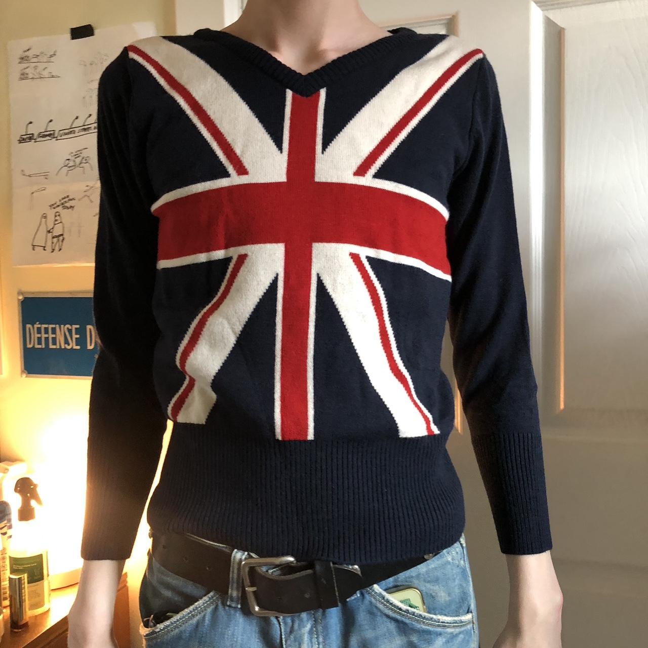 wool blend union jack sweater 🇬🇧🦢 soft and cute union... - Depop