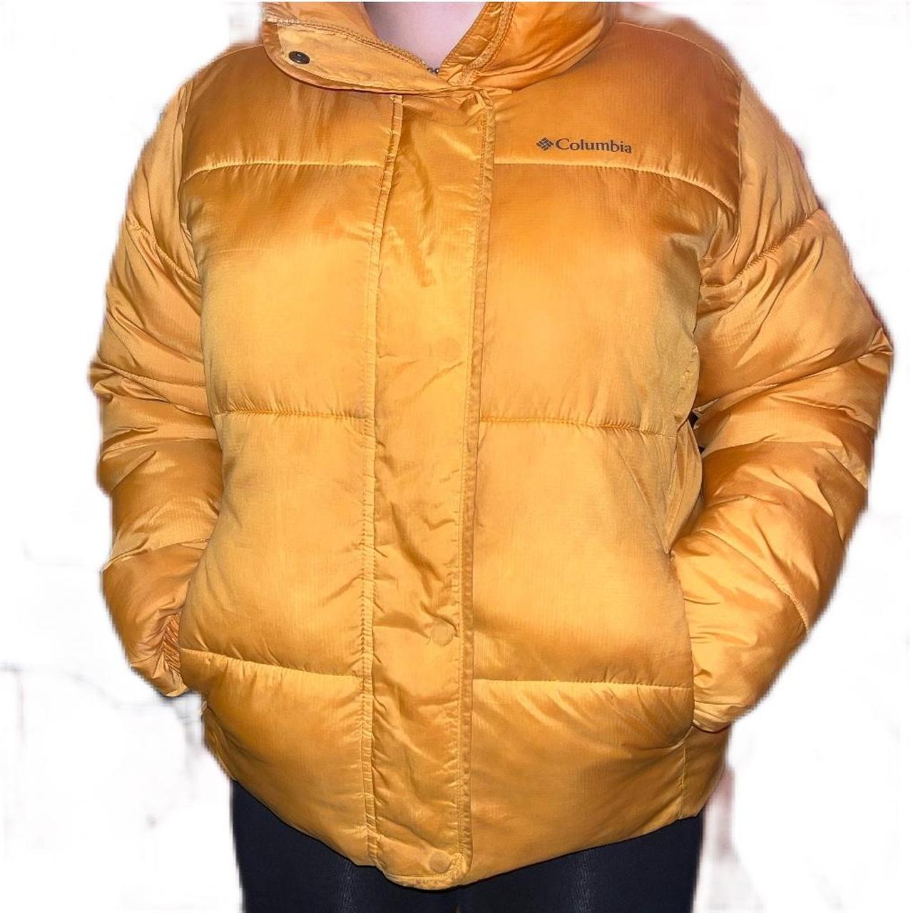 YELLOW COLOMBIA PUFFER great condition size extra... - Depop