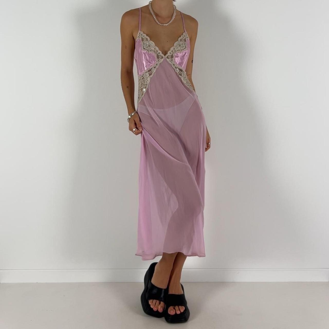 Sheer lace dress + satin robe set About the item... | Depop