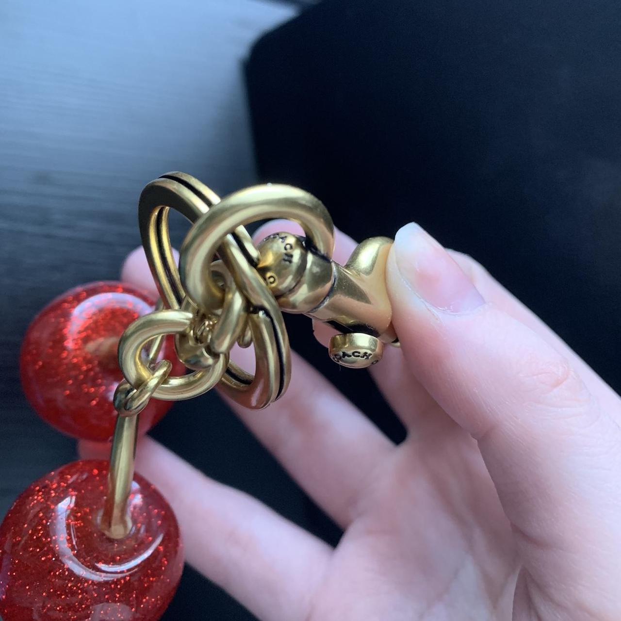 coach red and gold glitter resin cherry bag charm... - Depop