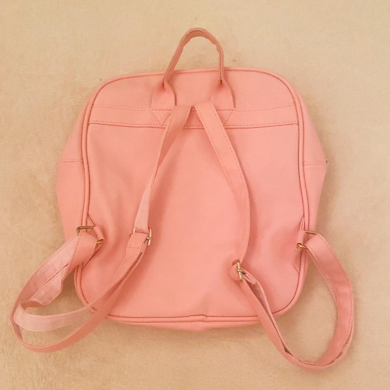 Pink heart backpack 12-in tall 11-in wide - Depop