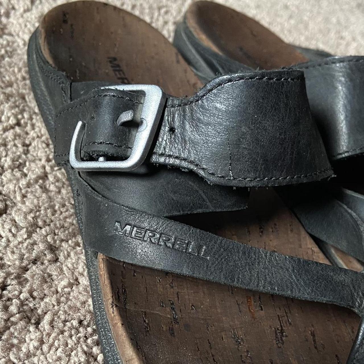 Merrell Women's Brown and Black Sandals | Depop