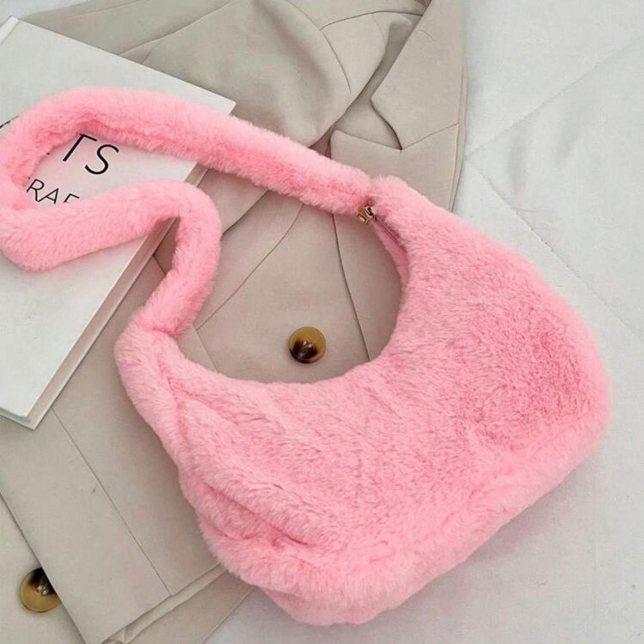 pink fluffy bag from shein - Depop