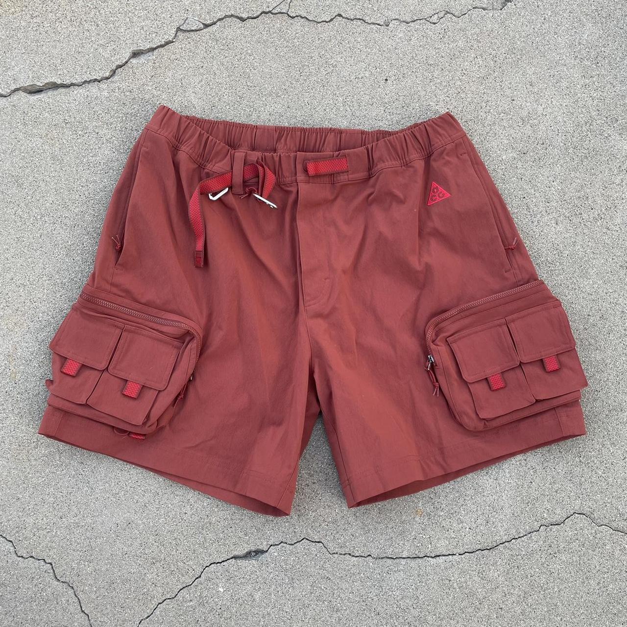Nike ACG Men’s Outdoor Hiking Cargo Shorts Dark Rust... | Depop
