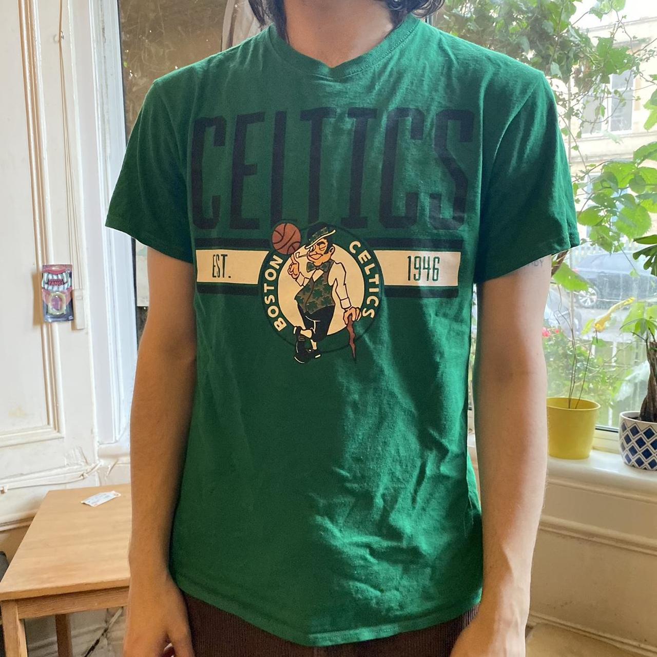 green celtics NBA t shirt sport vintage 2000s 90s... - Depop