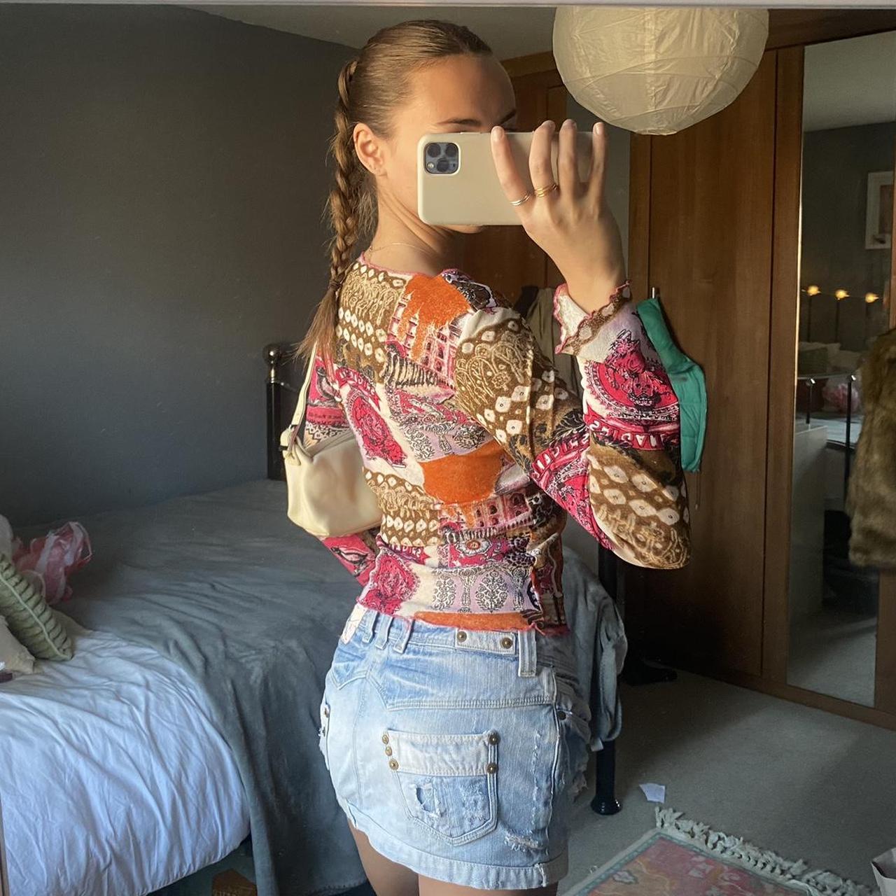 Super cute y2k mesh long sleeved top Brand is -... - Depop