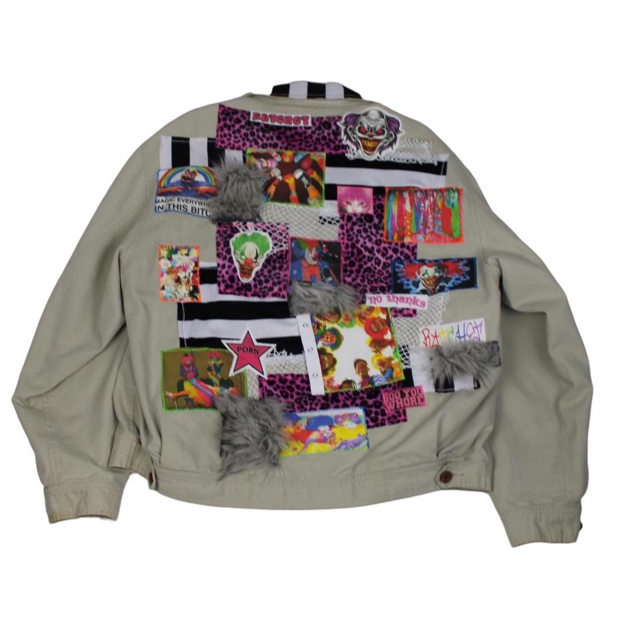 Clowncore x pretty in pink zip up💖 one of a kind,... - Depop