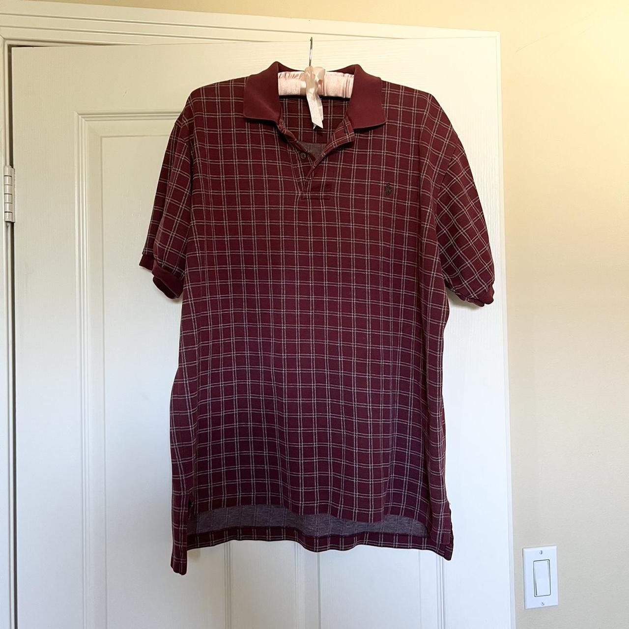 vintage ralph lauren red plaid polo shirt... - Depop