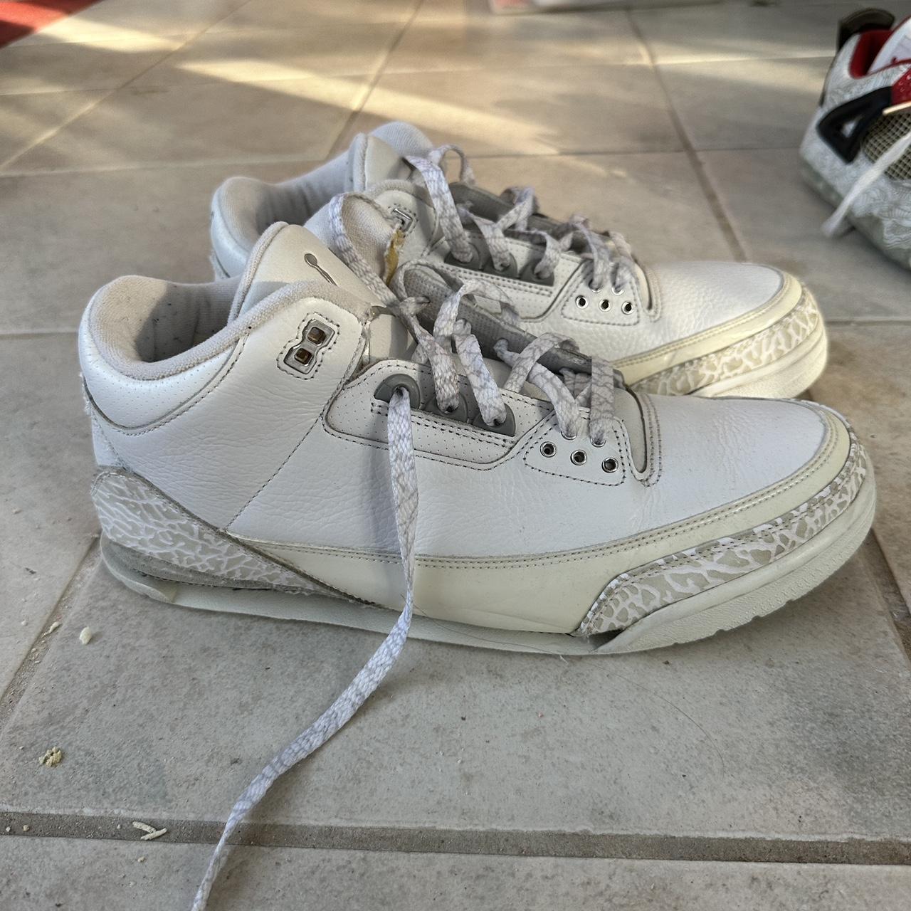 2007 Jordan 3 Pure Moneys. Sz 12. Midsoles and tabs... - Depop