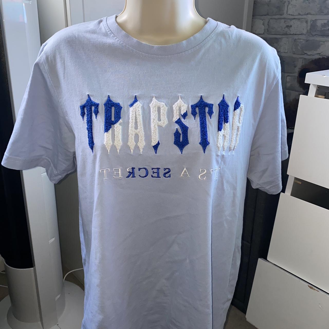 Trapstar light blue/baby blue shorts and T-shirt... - Depop