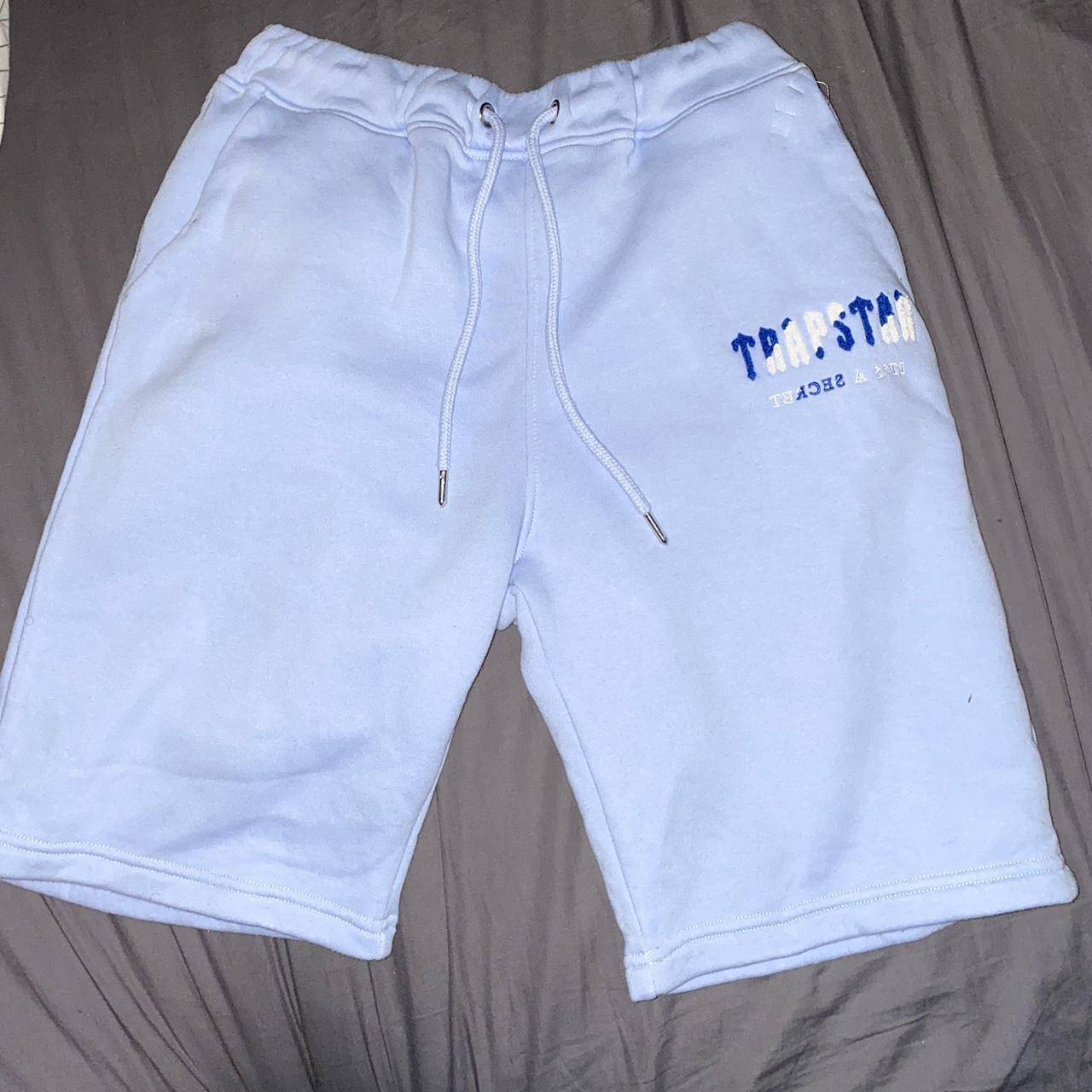 Trapstar light blue/baby blue shorts and T-shirt... - Depop