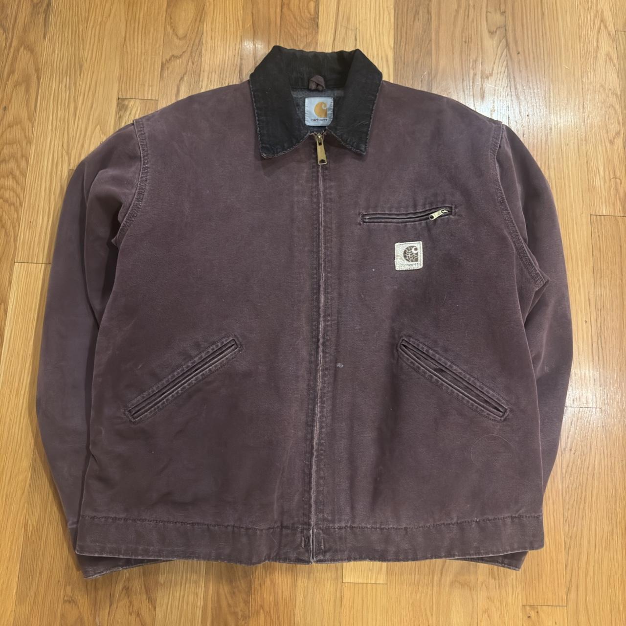 Vintage Carhartt Detroit jacket j43 BRG... - Depop