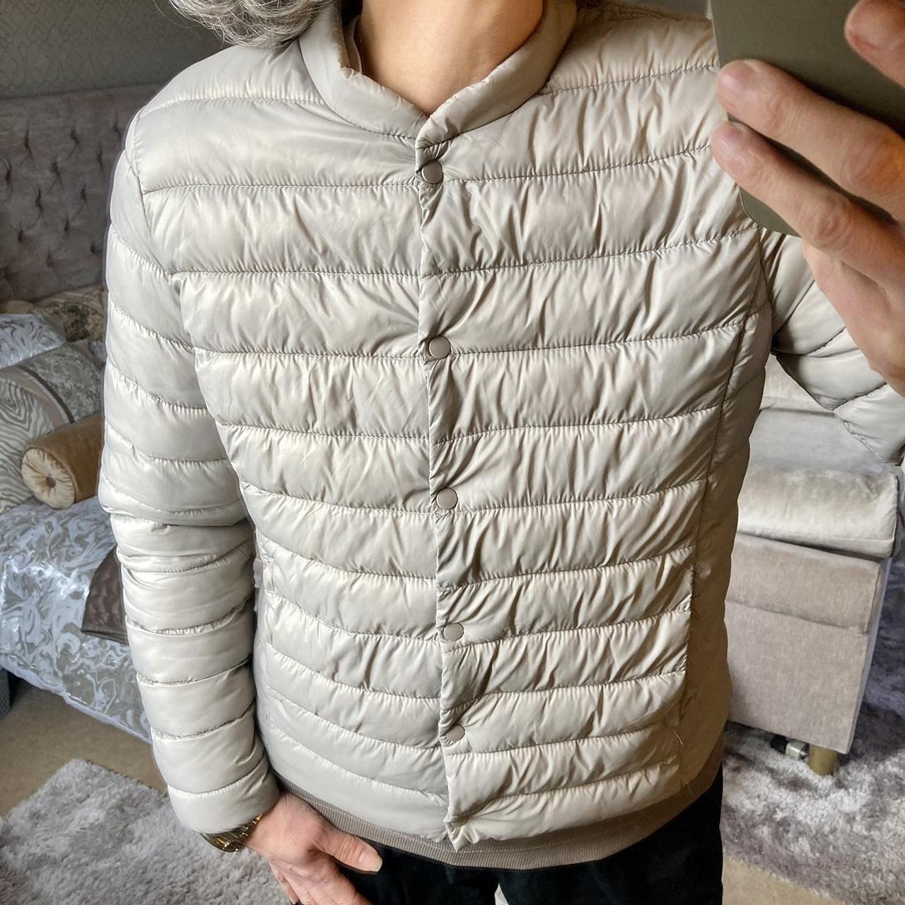 H&M, Puffer Jacket, In Greige, UK 12, EU 40,... - Depop