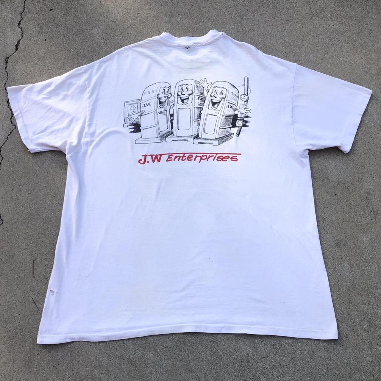 JW enterprises random graphic single stitch tshirt... - Depop