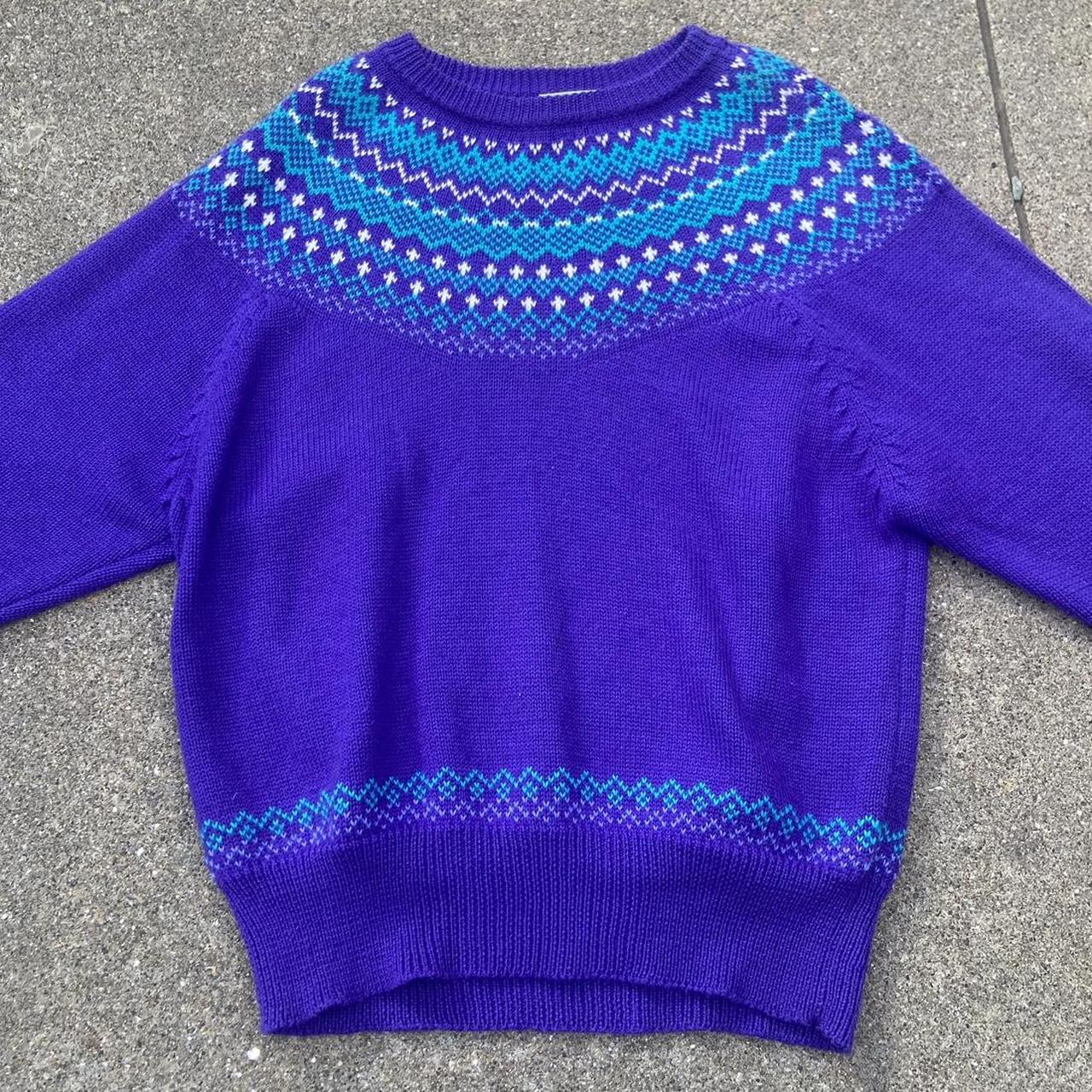 Vintage 70s colorful wool sweater size men’s medium... - Depop