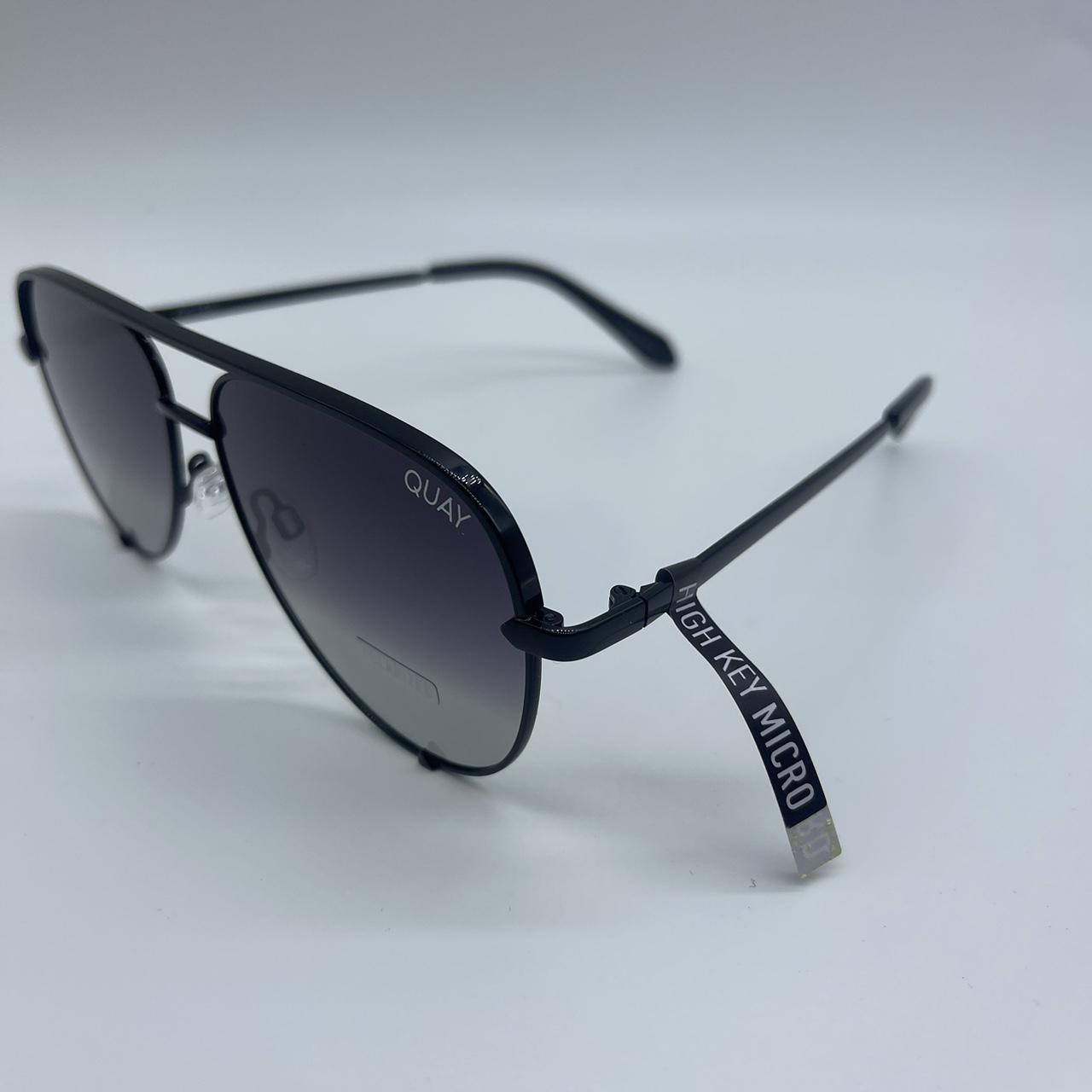 Quay High Key Aviator Medium Sunglasses - Black/Fade... - Depop