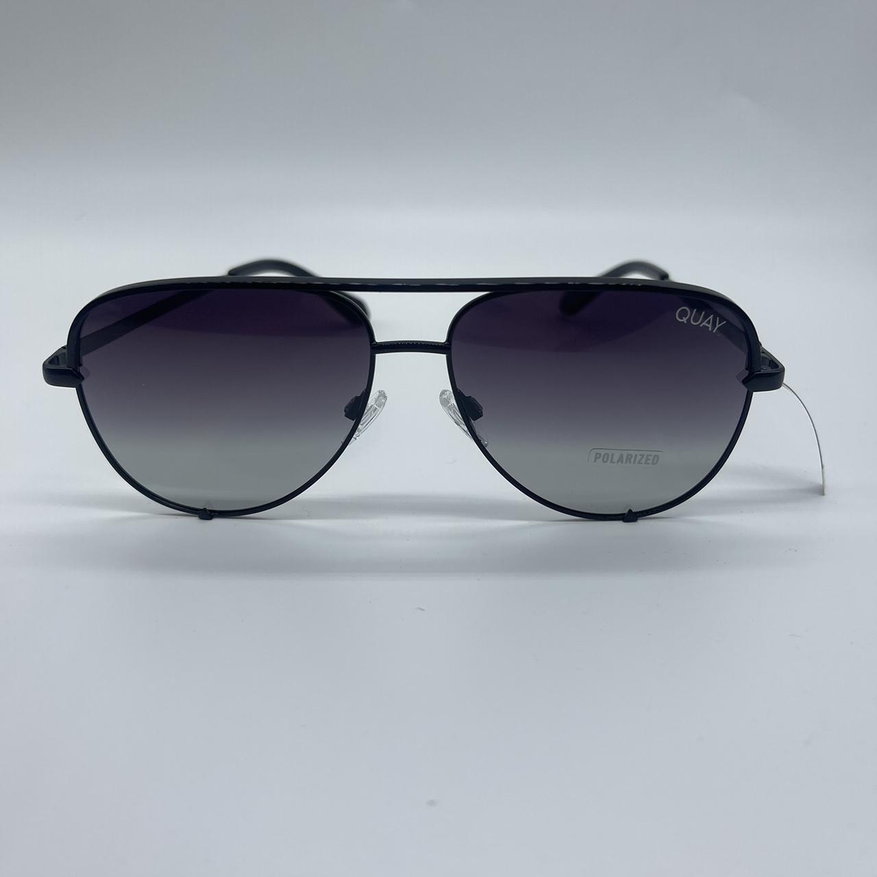 Quay High Key Aviator Medium Sunglasses - Black/Fade... - Depop