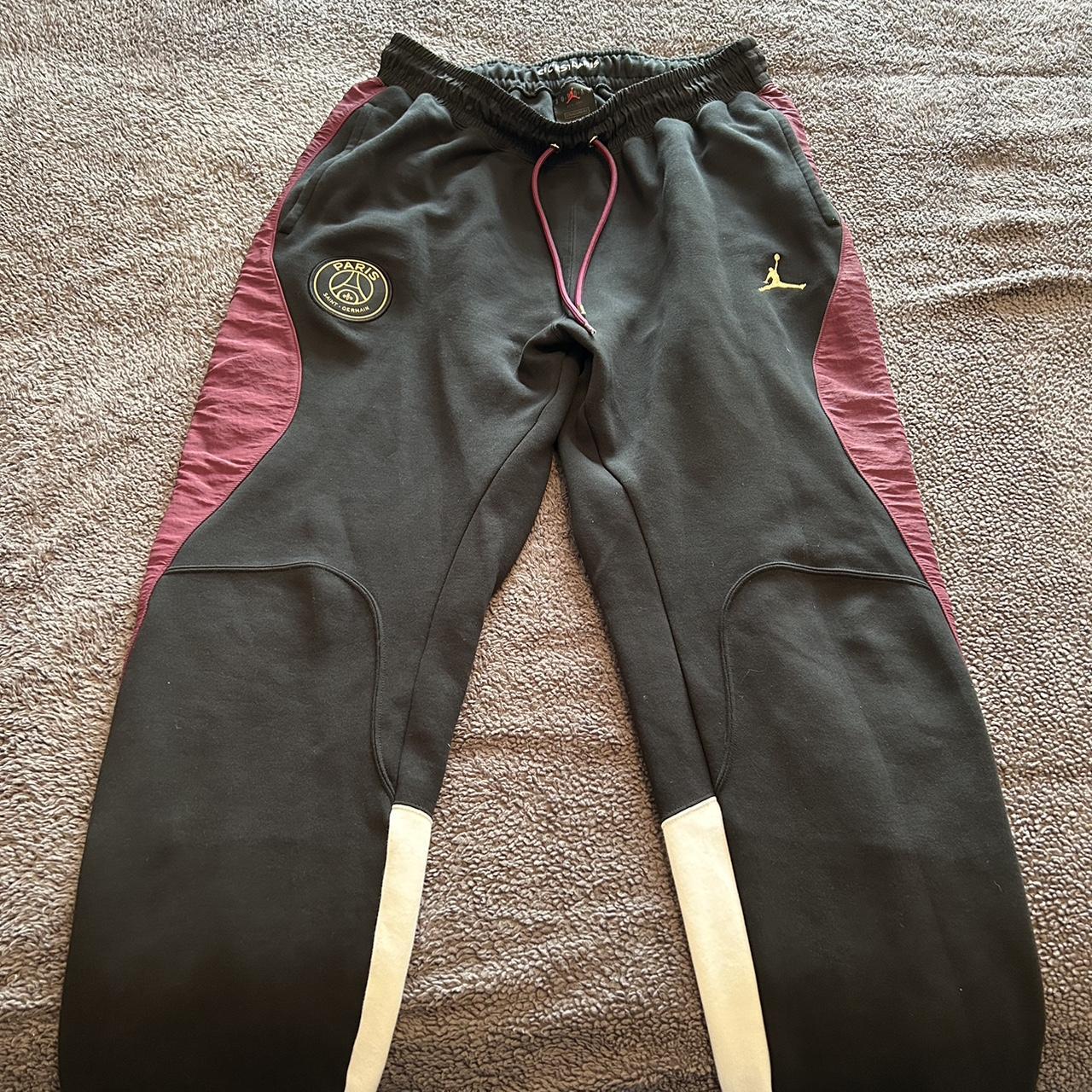 PSG x Jordan off field tracksuit bottoms with gold... - Depop