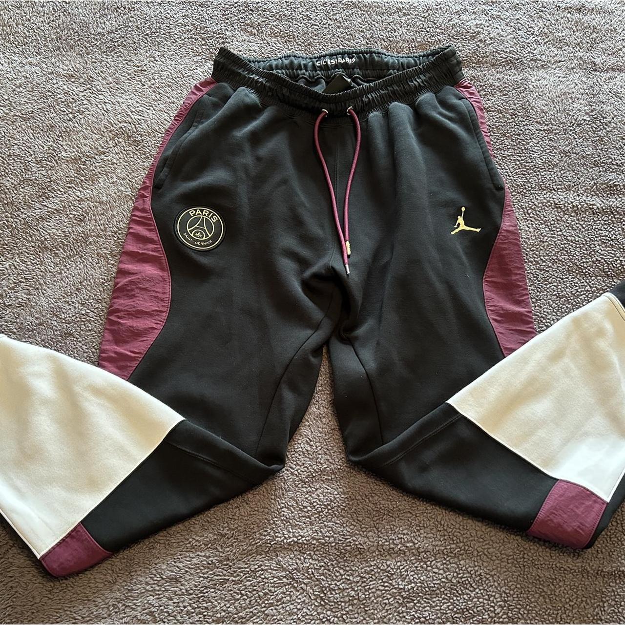 PSG x Jordan off field tracksuit bottoms with gold... - Depop