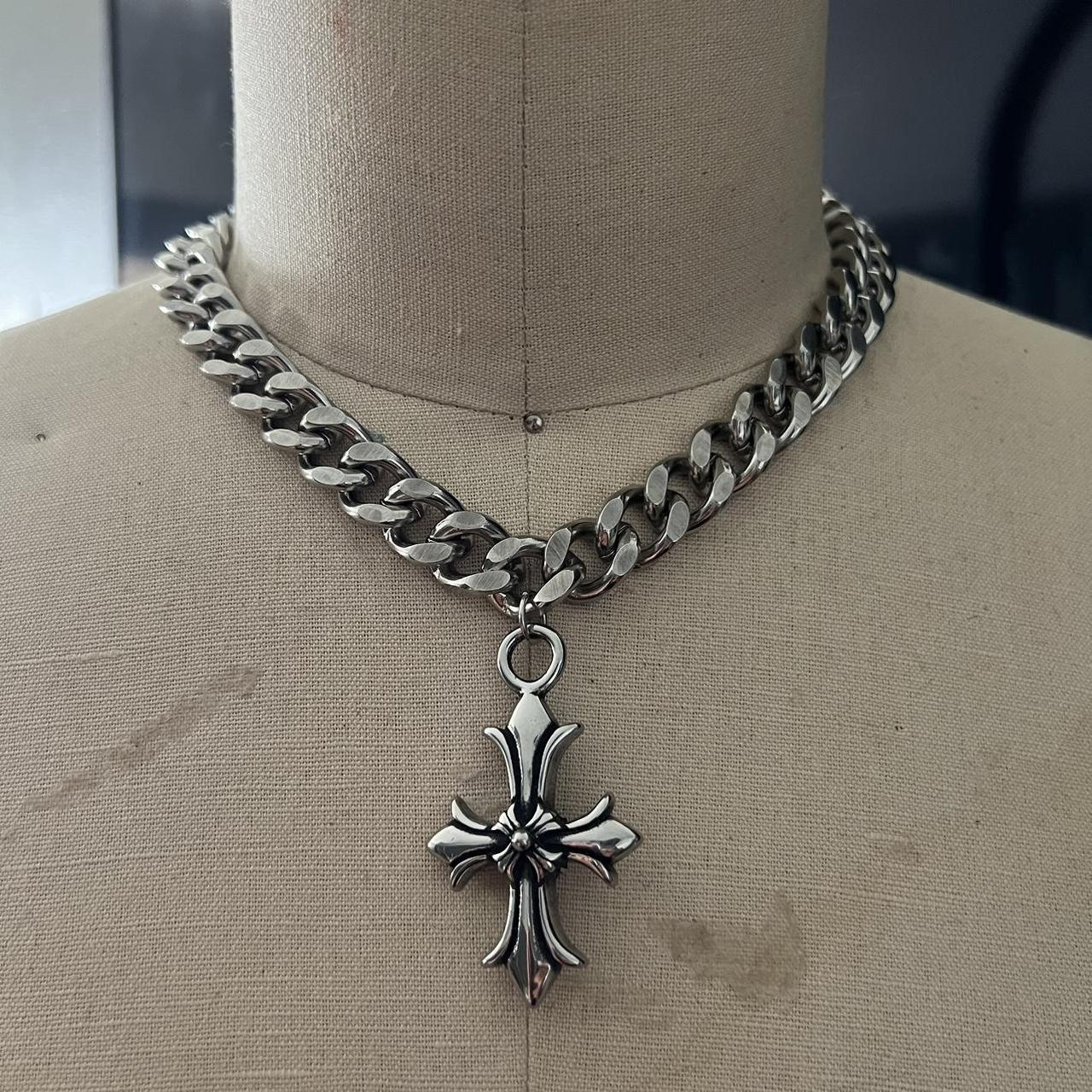 Oversize cross cubic chain ⛓️18 inches can be... - Depop