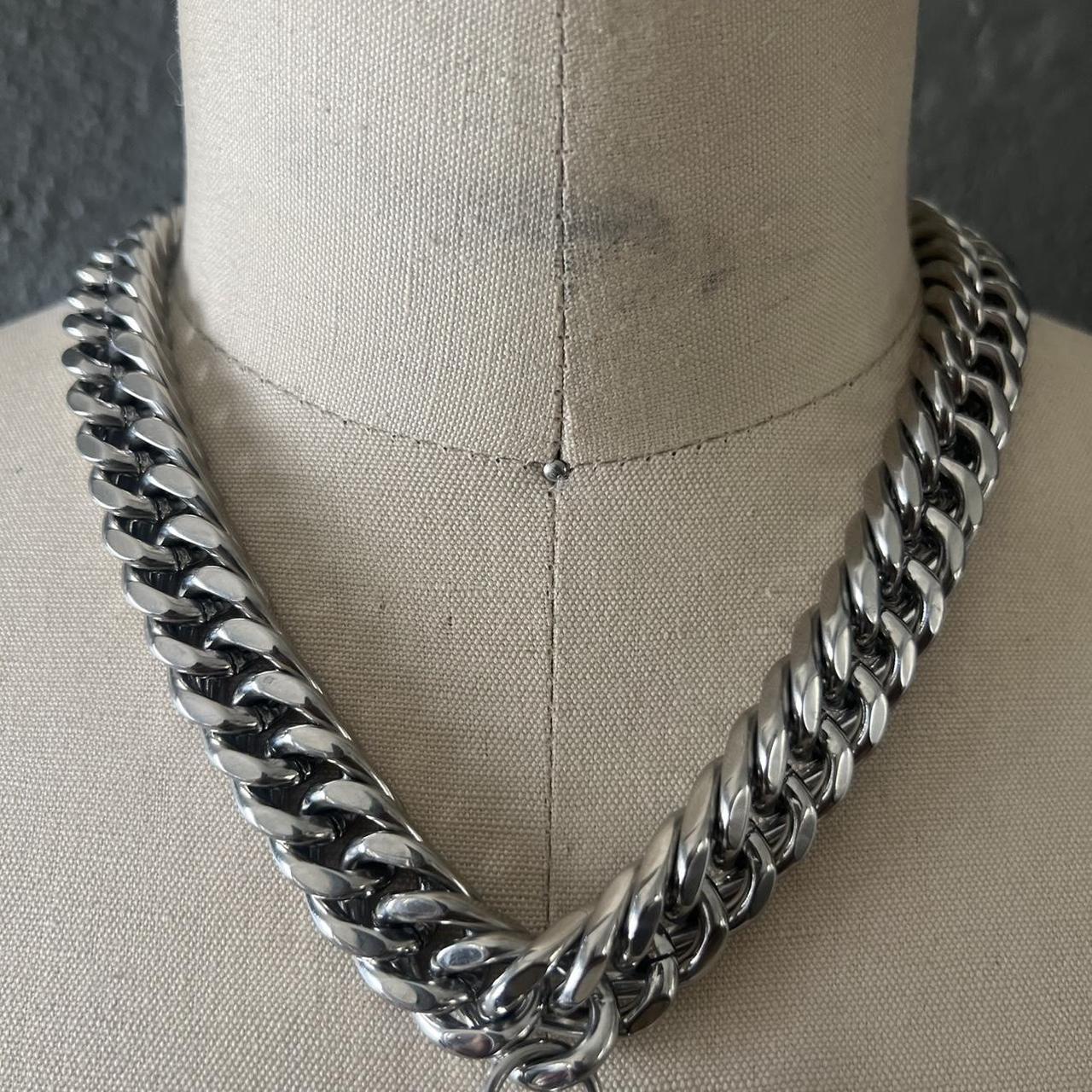 Oversize cross chunky cuban link chain necklace... - Depop