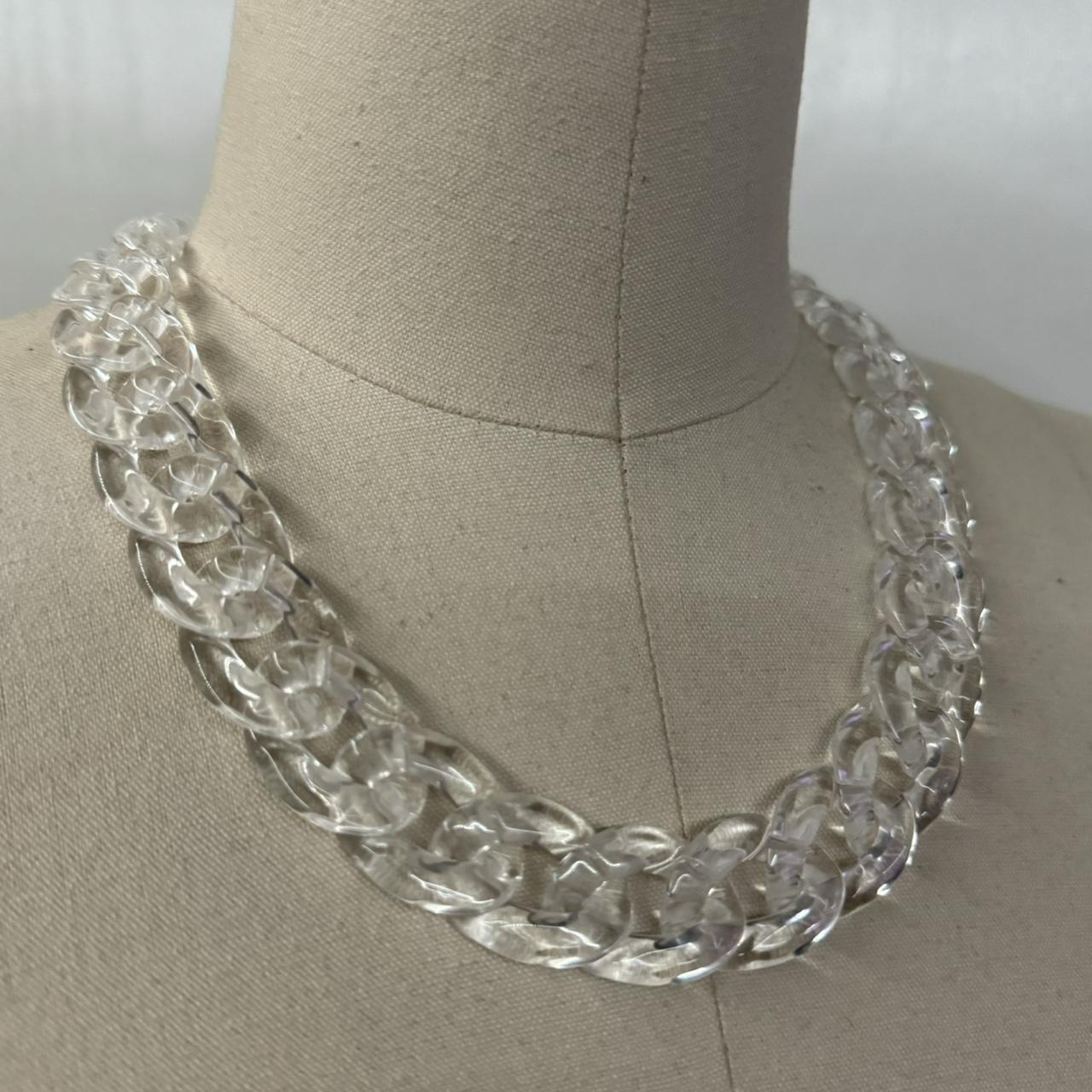 Chunky cuban clear acrylic chain with screw on... | Depop