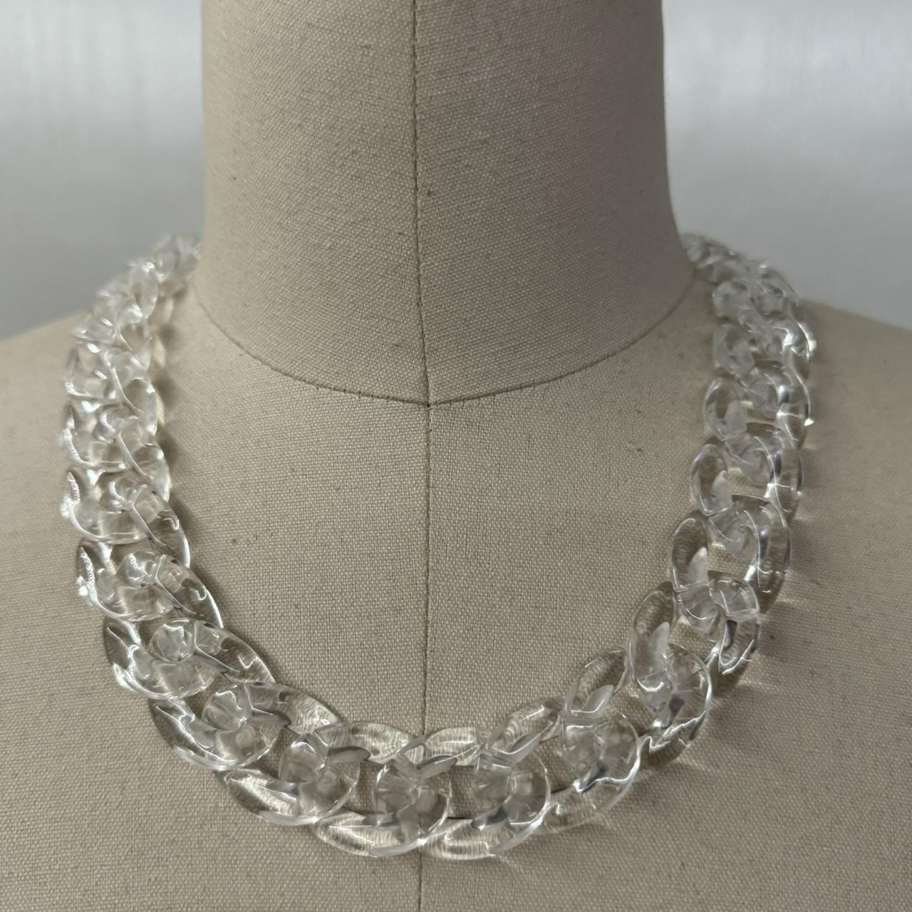 Chunky cuban clear acrylic chain with screw on... | Depop